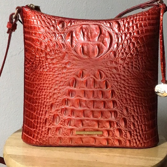 Brahmin | Bags | Brahmin Red Katie Crossbody Bag With Textured Leather ...